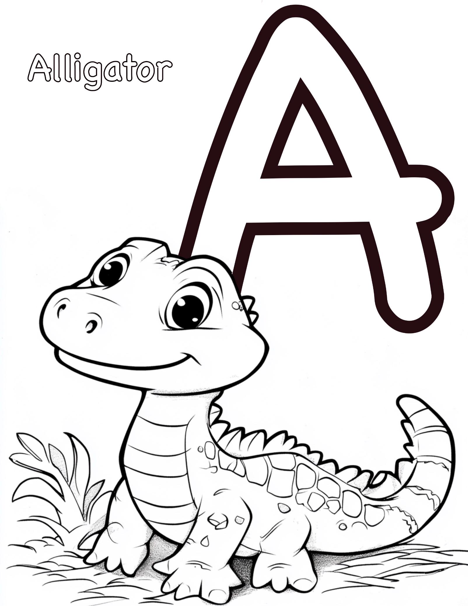 Kids Alphabet Coloring Book, Printable, PDF - Etsy