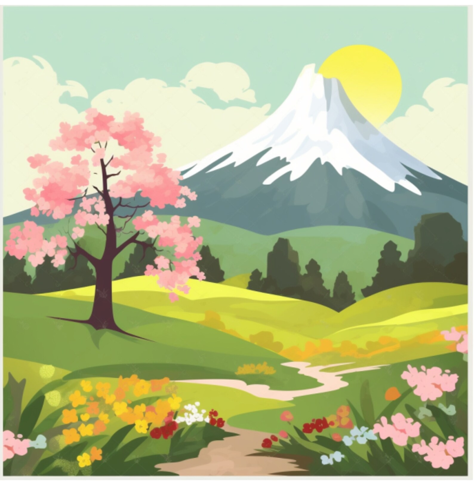 Mountain View Clipart Printable Pictures - Etsy