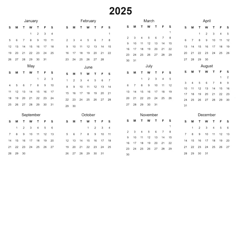 Calendario 2025 jpeg - Etsy México
