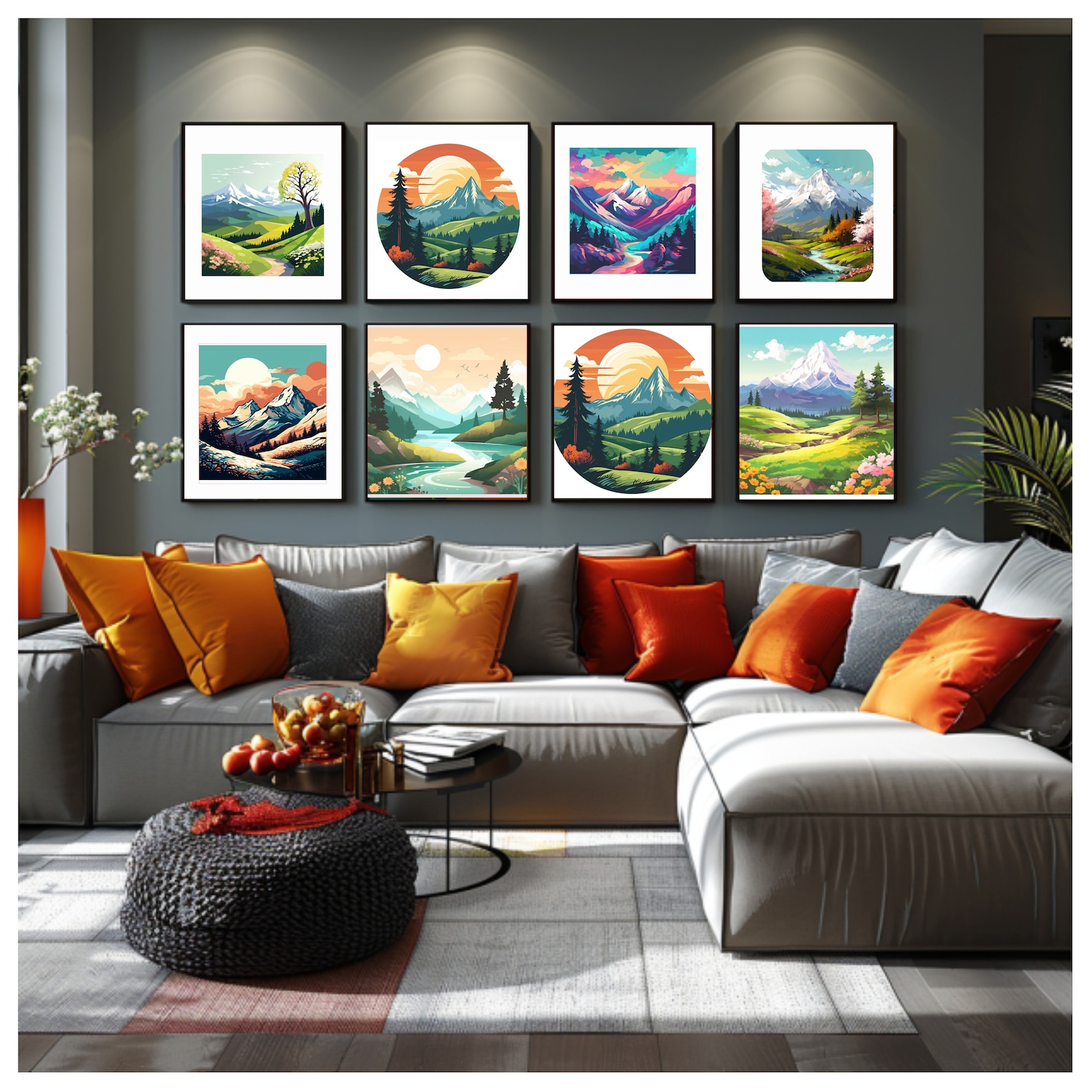 Mountain View Clipart Printable Pictures - Etsy