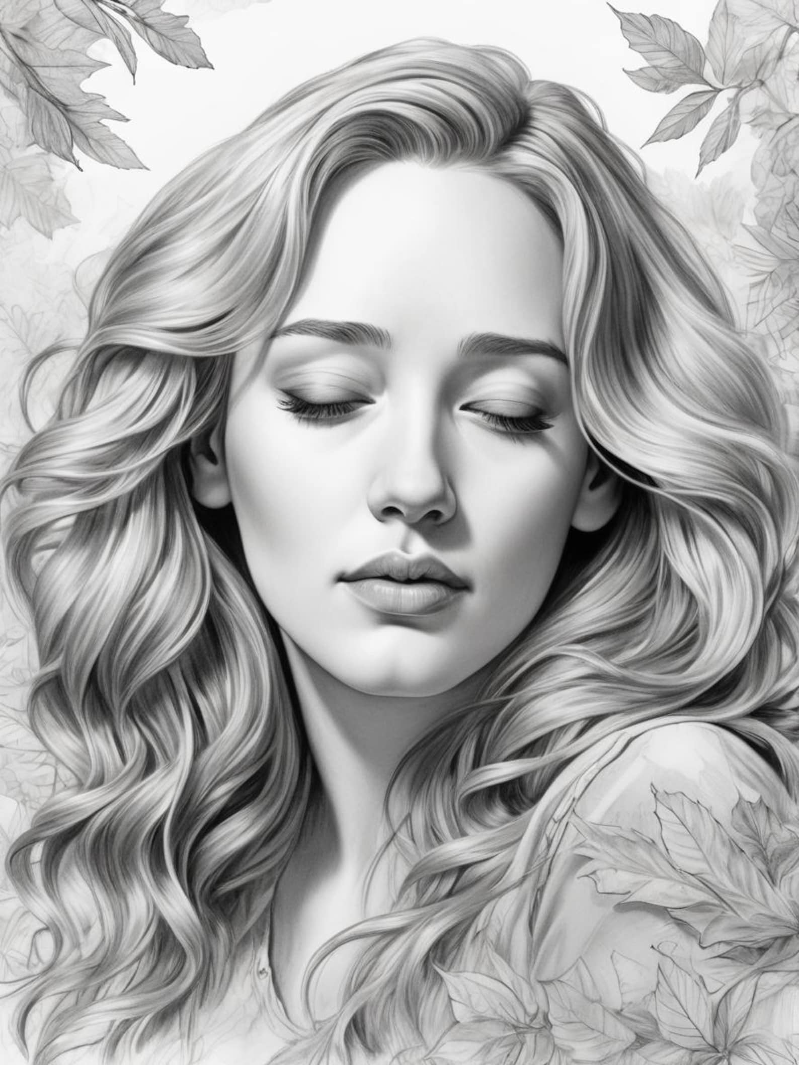 Beautiful Women, 50 Coloring Pages, Grayscale Coloring Book, Pretty ...