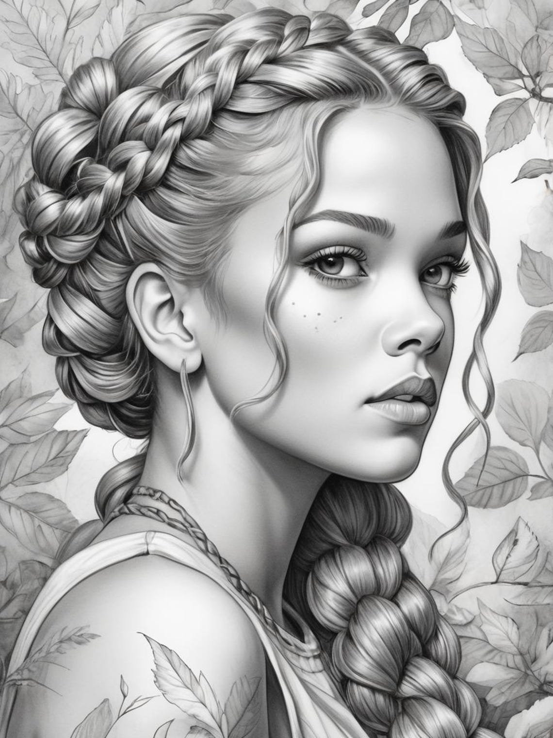 Beautiful Women, 50 Coloring Pages, Grayscale Coloring Book, Pretty ...