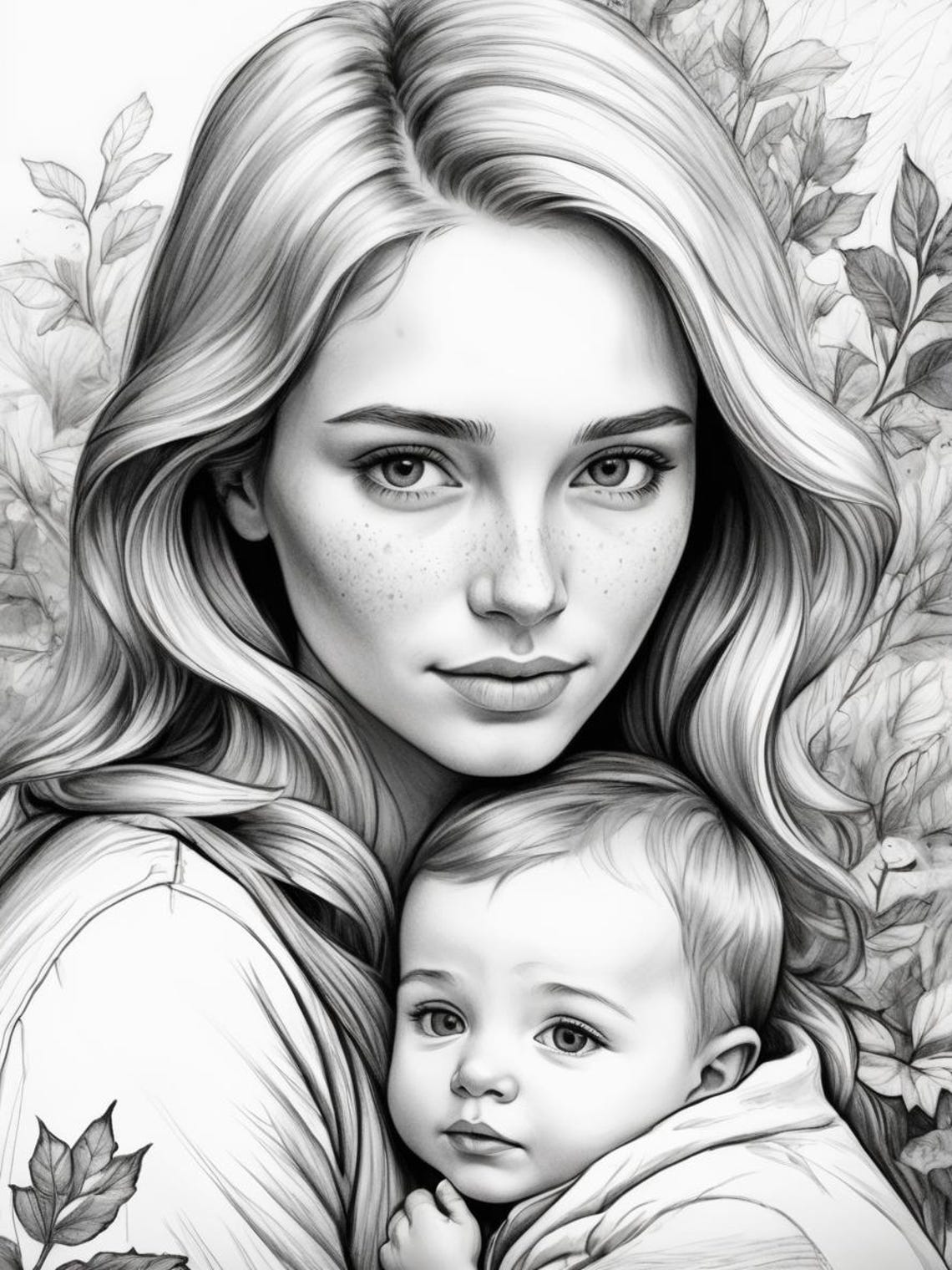 Beautiful Women, 50 Coloring Pages, Grayscale Coloring Book, Pretty ...