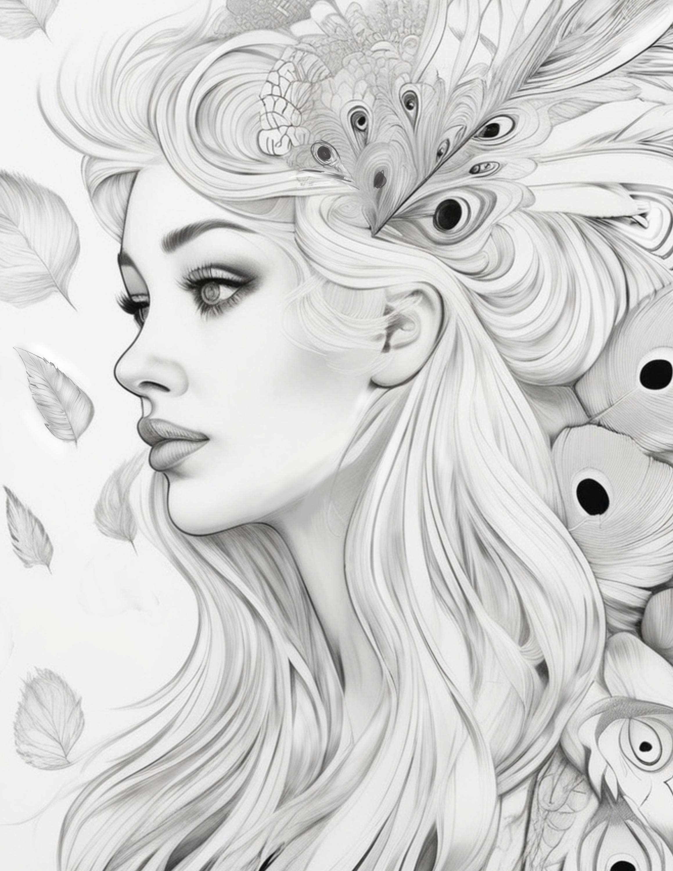 Ethereal Women, Inspirational Coloring Book - Etsy