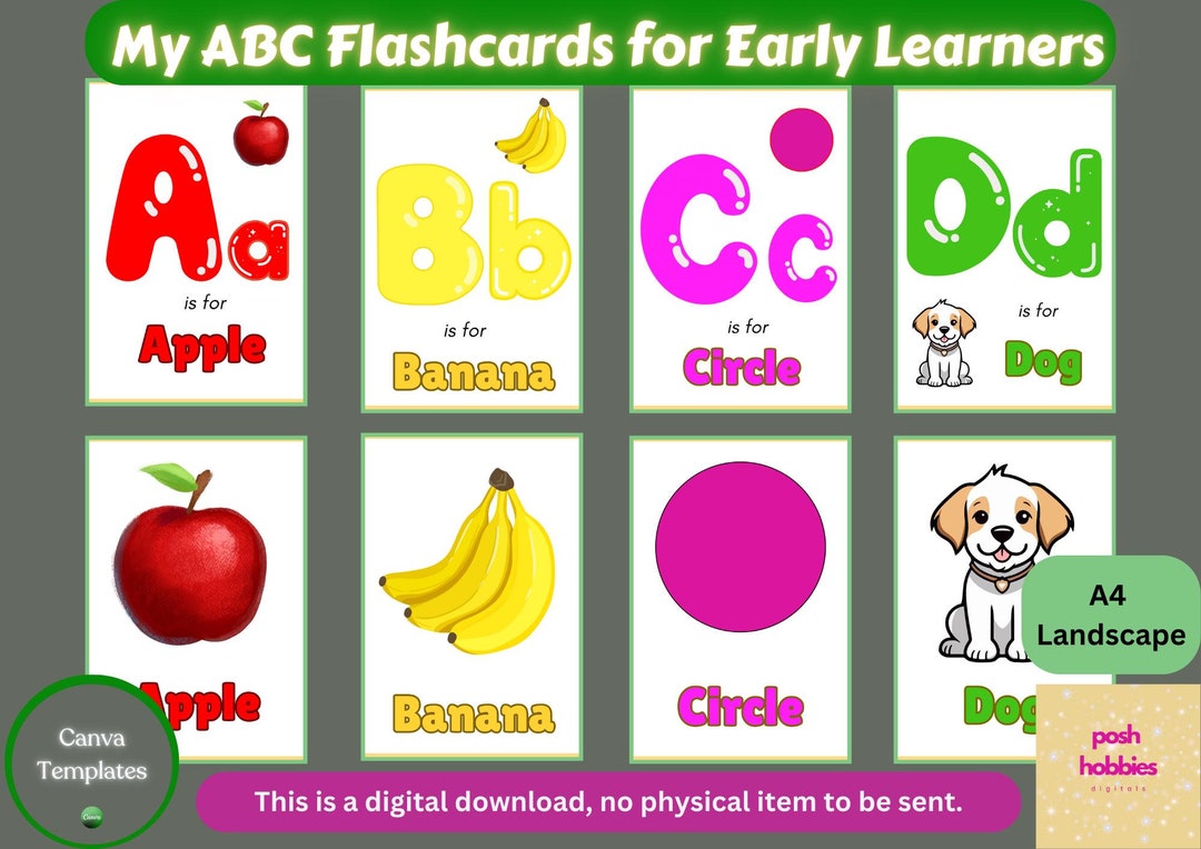 My ABC Flashcards Downloadable Templates - Etsy