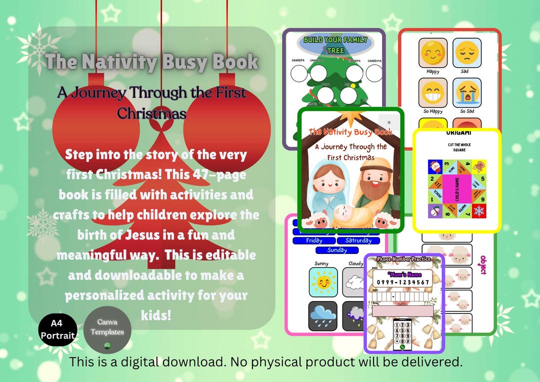 My Editable Downloadable Nativity Busy Book - Etsy