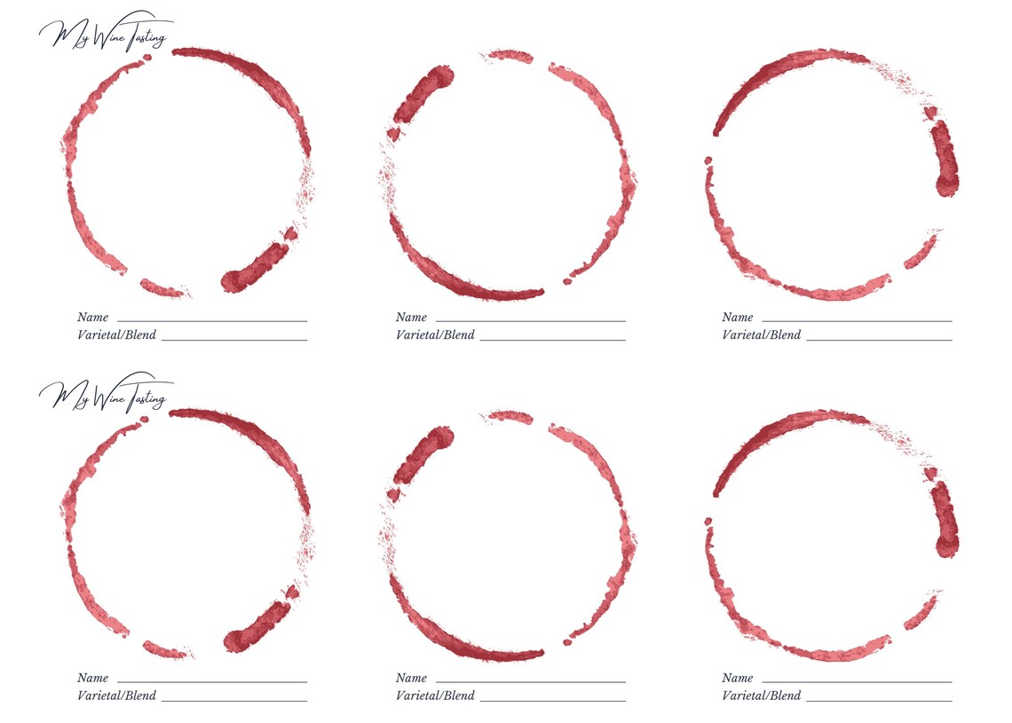 Complete Printable Wine Tasting, Templates, Placemats, Party, Digital ...