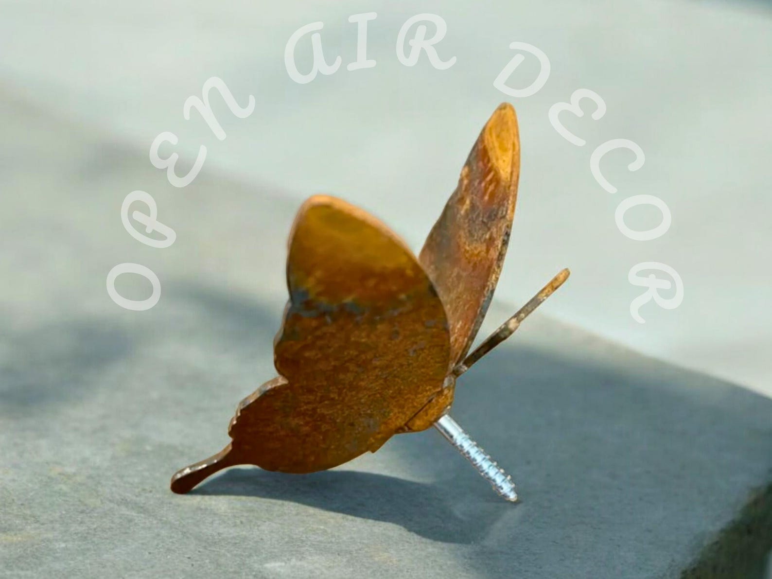 Rustic Butterfly Outdoor Fence Decor Rusty Metal Backyard Wall ...