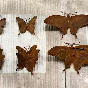 Rustic Butterfly Outdoor Fence Decor | Rusty Metal Backyard Wall ...