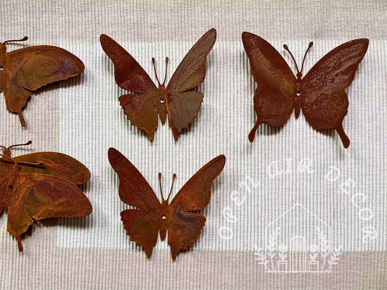 Rustic Butterfly Outdoor Fence Decor | Rusty Metal Backyard Wall ...