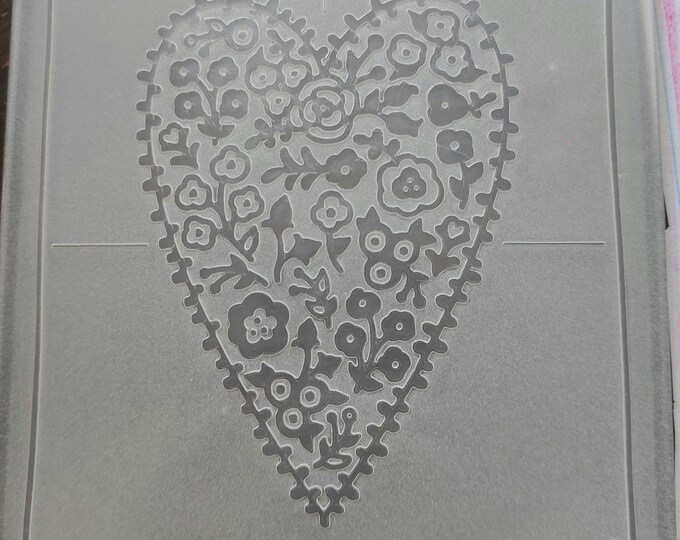 Floral Heart Embossing Folder by Sizzix. Heartfelt Impressions Line. A6 ...