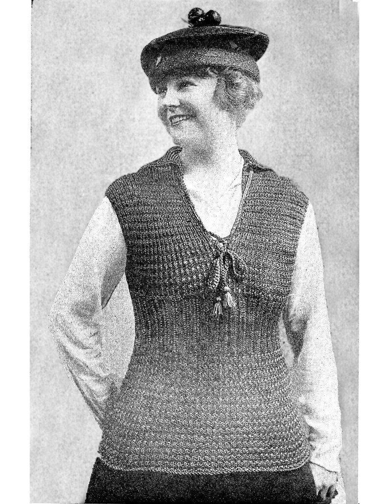 Vintage Sweater Vest Knitting Pattern "starlight Coatee" - Clark's ONT ...