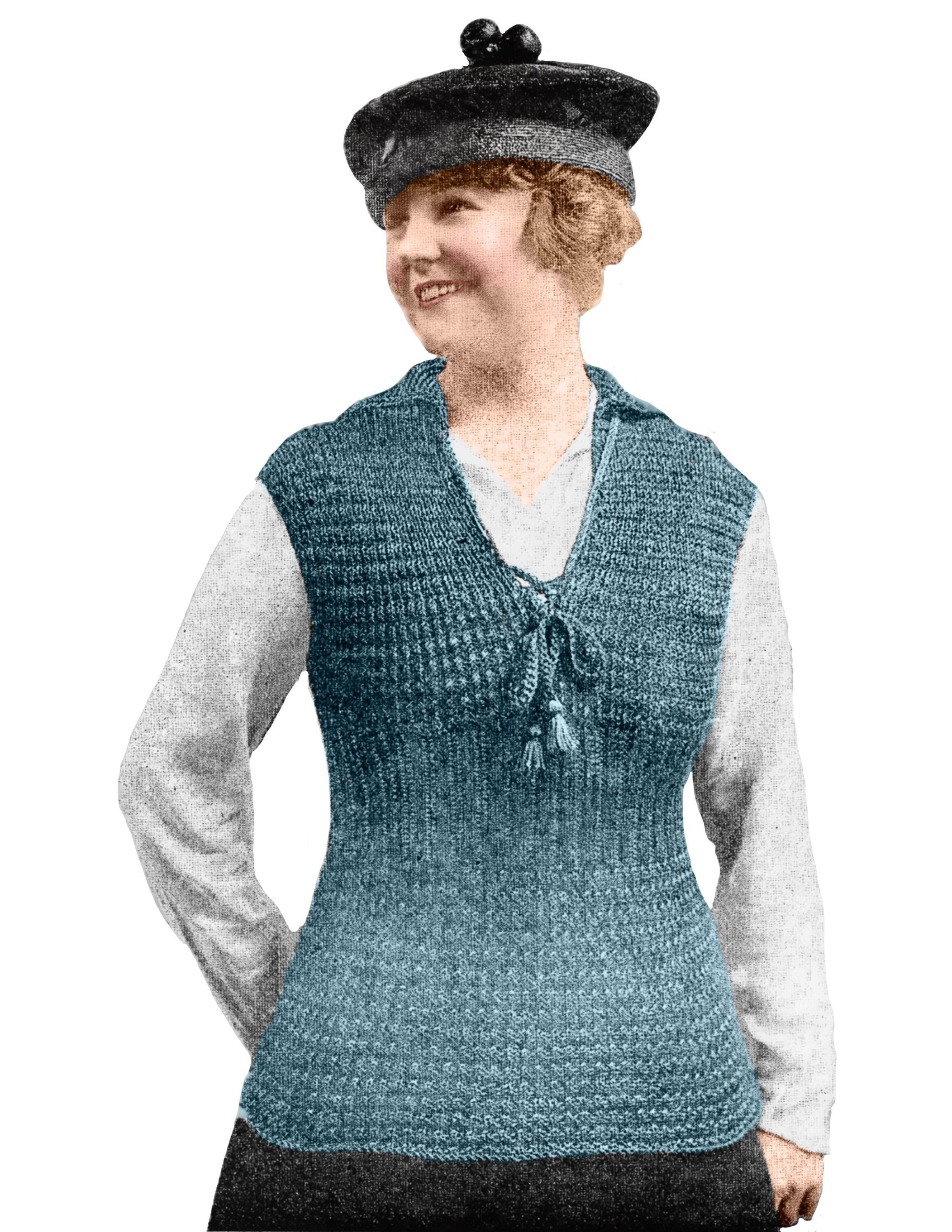 Vintage Sweater Vest Knitting Pattern "starlight Coatee" - Clark's ONT ...
