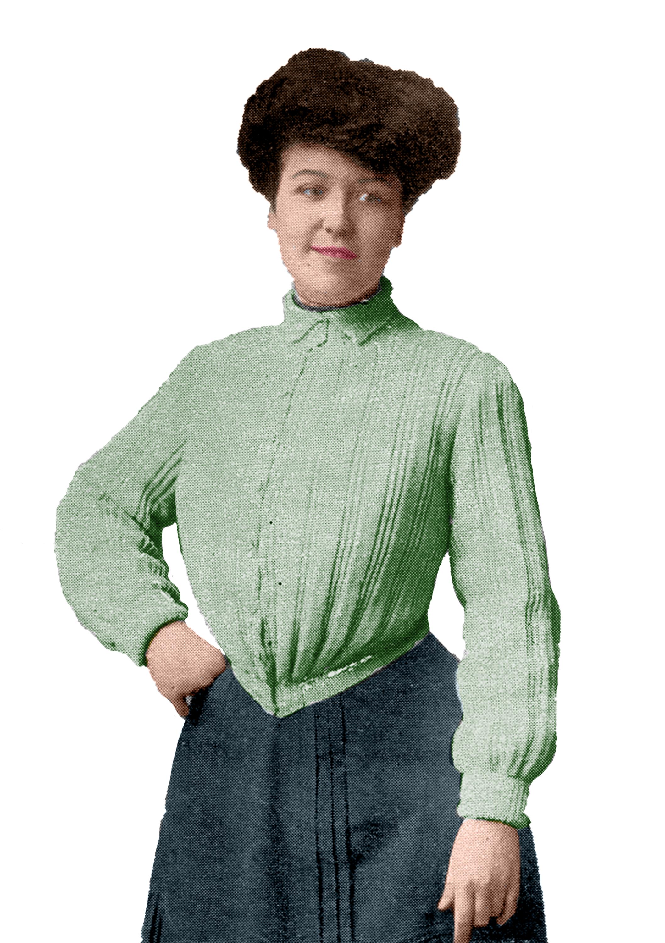 Edwardian Ribbed Sweater Knitting Pattern | Women's Historical 1900s ...
