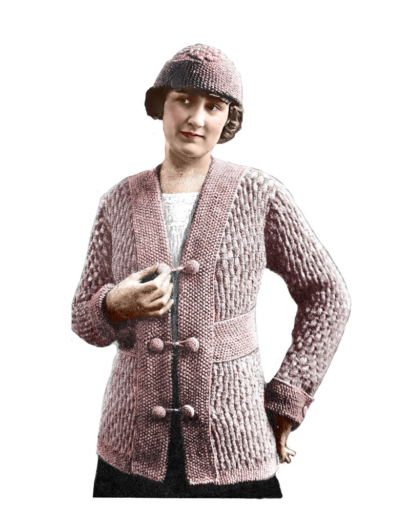 Vintage 1919 Cardigan and Hat Knitting Pattern – 1910s Edwardian Style ...