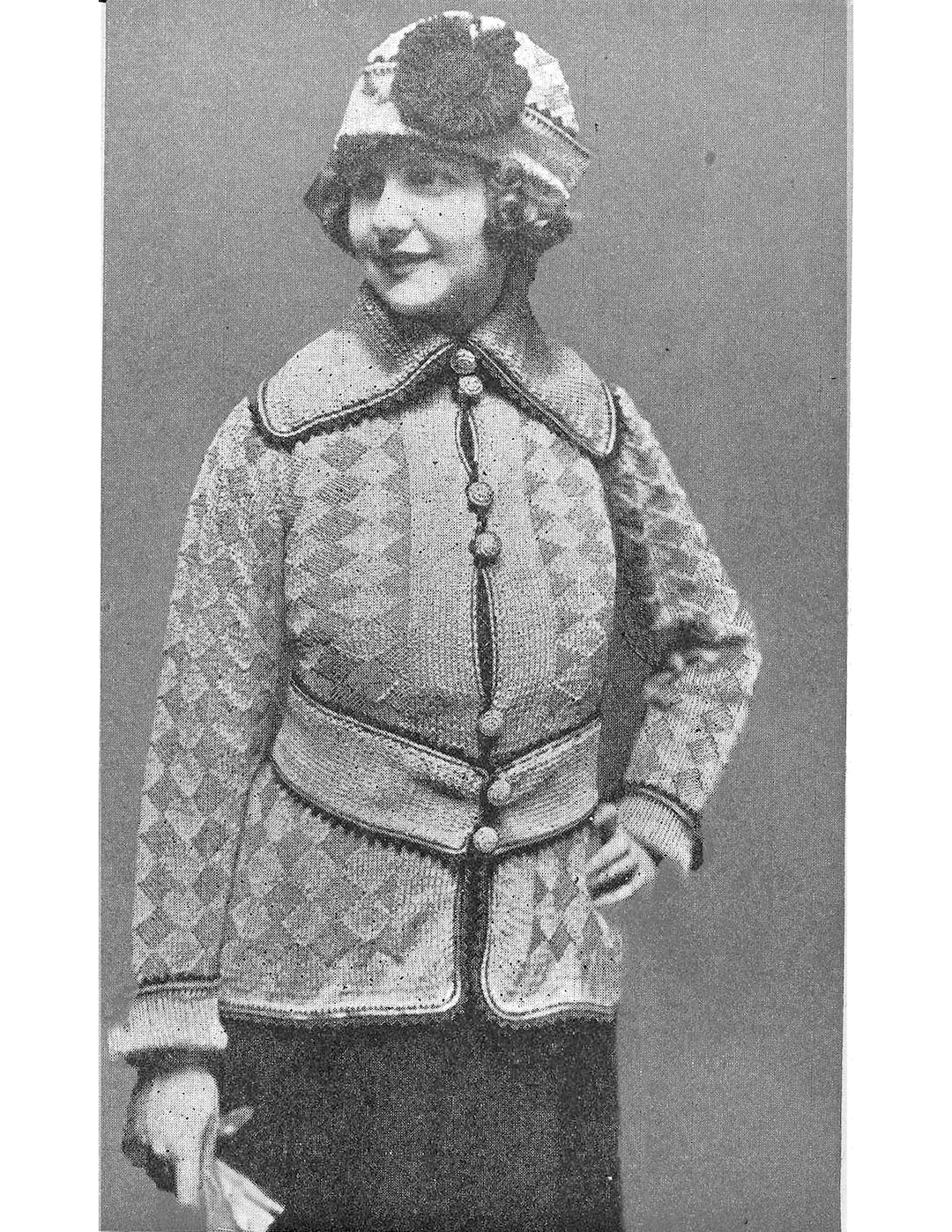 Vintage Sweater Knitting Pattern With Hat | 1910s 1920s Women's Coat ...