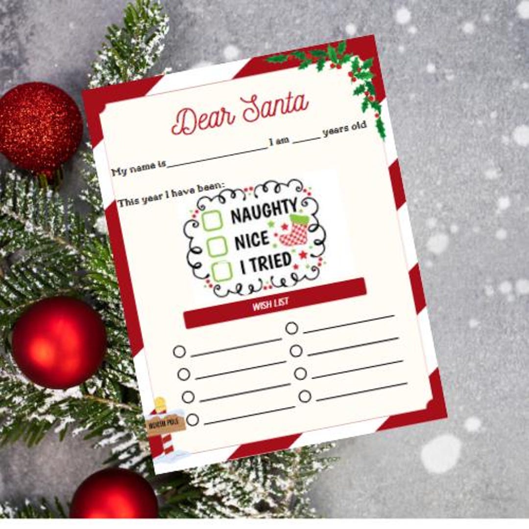 Carta a Santa, Carta para niños a Santa, Lista de deseos de Navidad ...