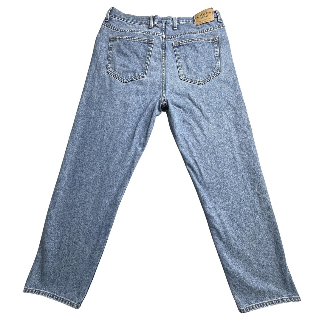 VTG Chaps Denim Jeans Mens 36x32 Blue Classic Fit Straight Leg Zip ...