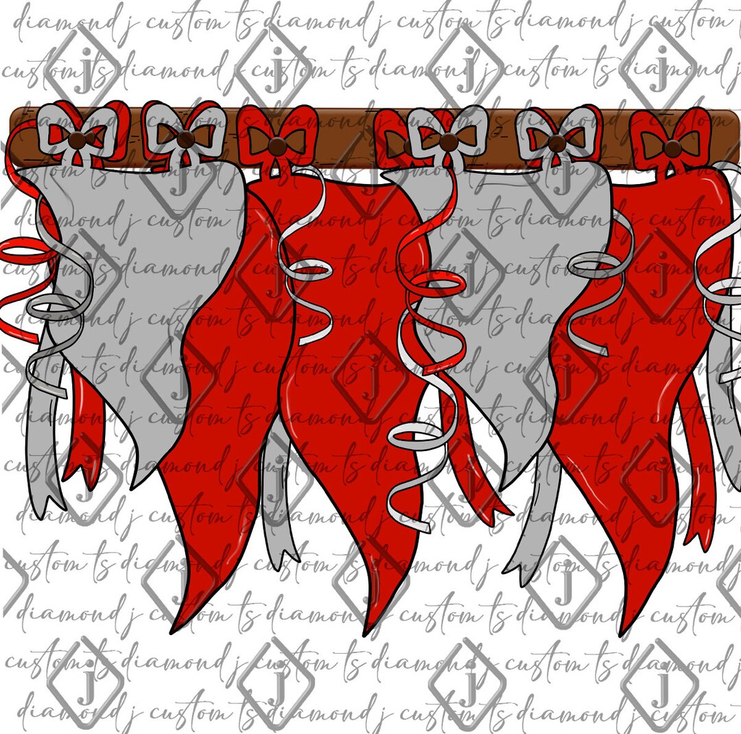 Pennant Banner PNG, Red & Grey, Homecoming Pennant, School Spirit ...