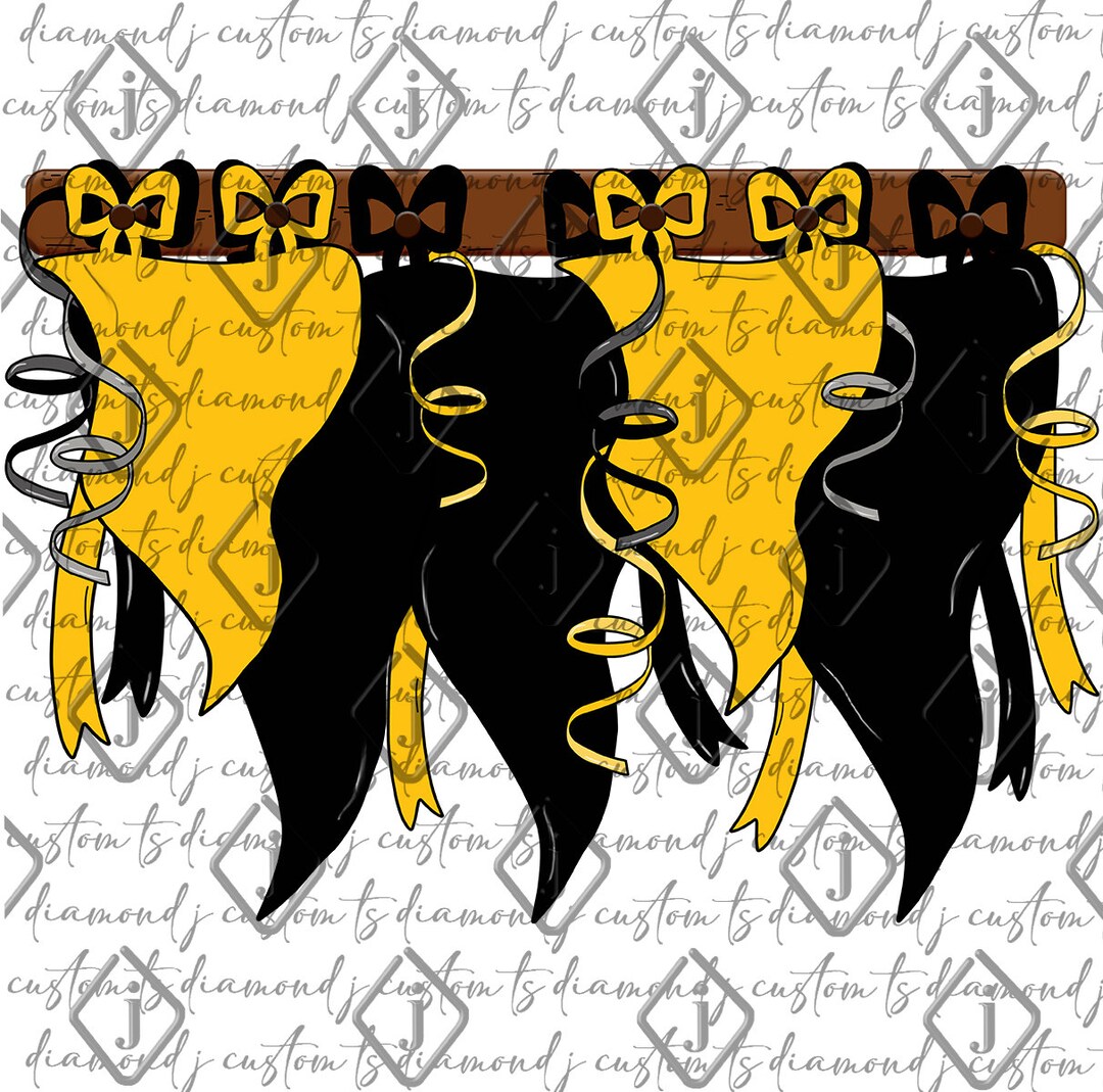 Pennant Banner PNG, Black & Gold, Homecoming Pennant, School Spirit ...