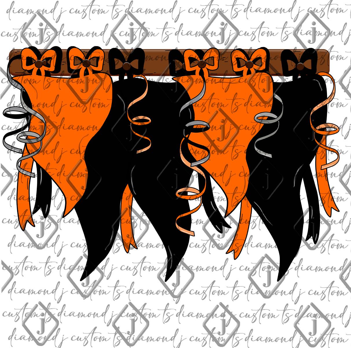 Pennant Banner PNG, Black & Orange, Homecoming Pennant, School Spirit ...