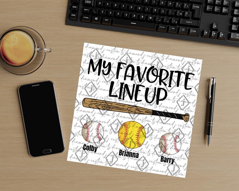 My Favorite Lineup, Personalized Baseball Softball, Custom Baseball ...