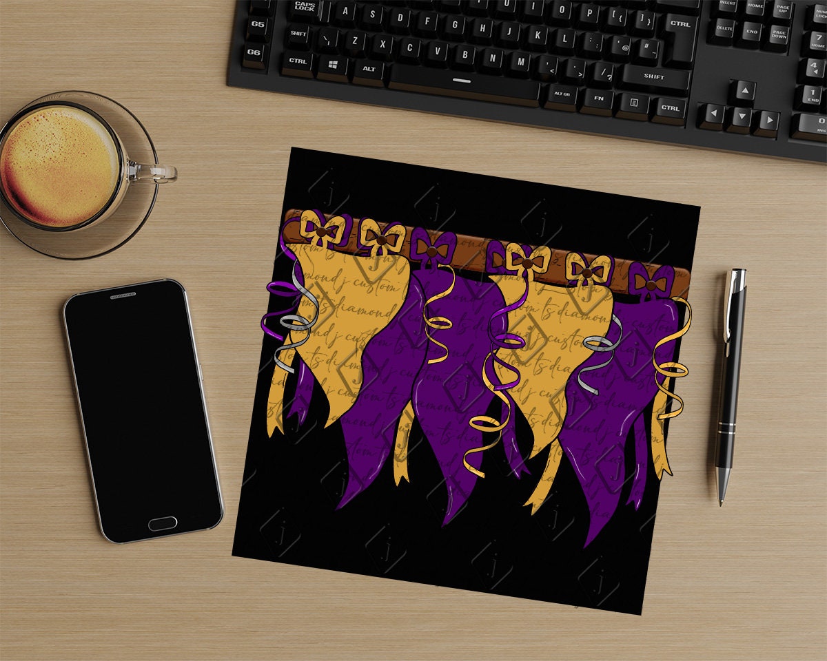 Pennant Banner PNG, Purple & Gold, Homecoming Pennant, School Spirit ...