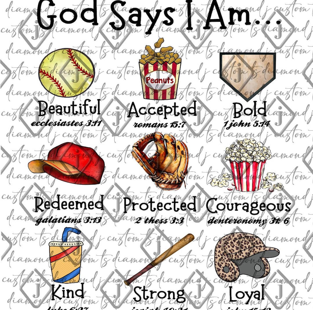 God Says I Am, Softball, Positive Affirmations, Jesus, Christian, Bible ...
