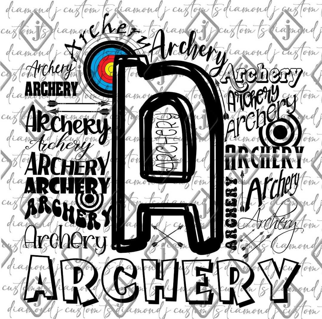 Archery Word Art, Archery, Bow, Archery Enthusiast, Archery Fan, Sports ...