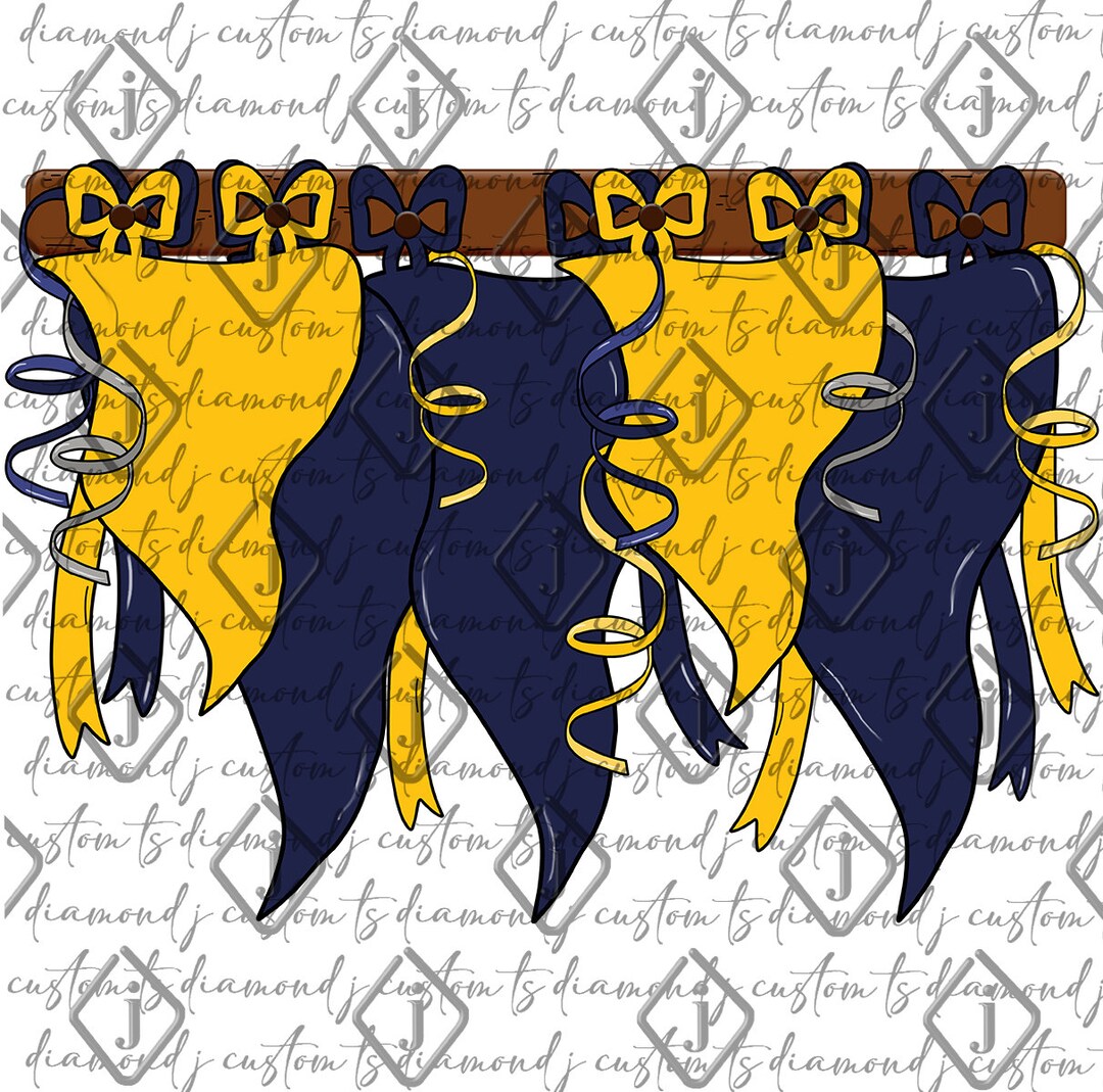 Pennant Banner PNG, Navy & Gold, Homecoming Pennant, School Spirit ...
