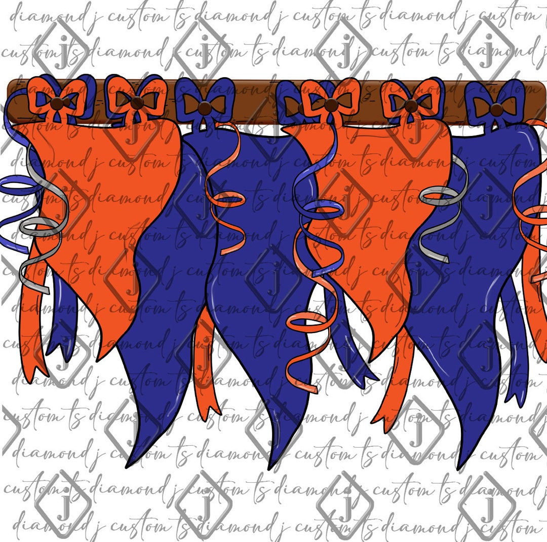 Pennant Banner PNG, Blue & Orange, Homecoming Pennant, School Spirit ...