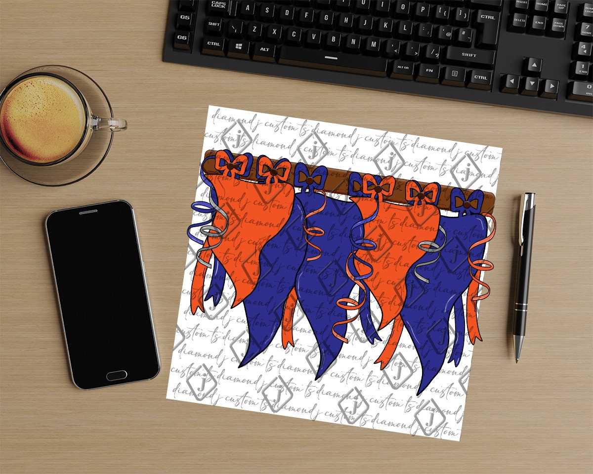 Pennant Banner PNG, Blue & Orange, Homecoming Pennant, School Spirit ...