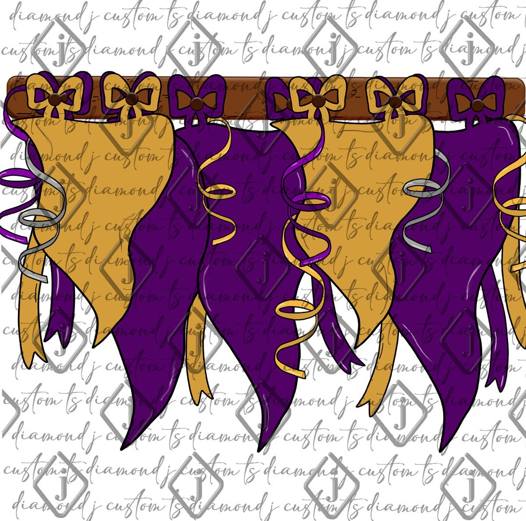 Pennant Banner PNG, Purple & Gold, Homecoming Pennant, School Spirit ...