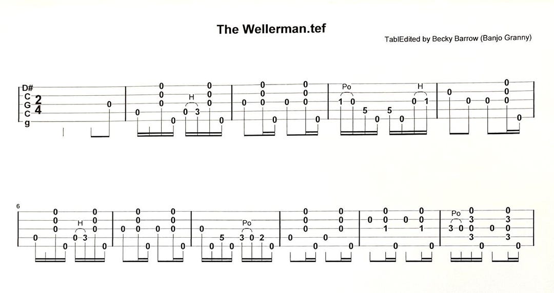 The Wellerman Clawhammer Banjo Tab - Etsy