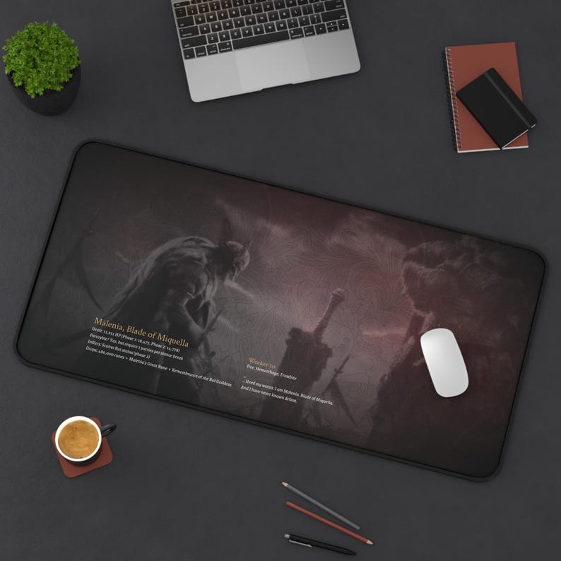 Malenia Elden Ring Large Mousepad Custom Gaming Desk Mat Dark Souls Art ...