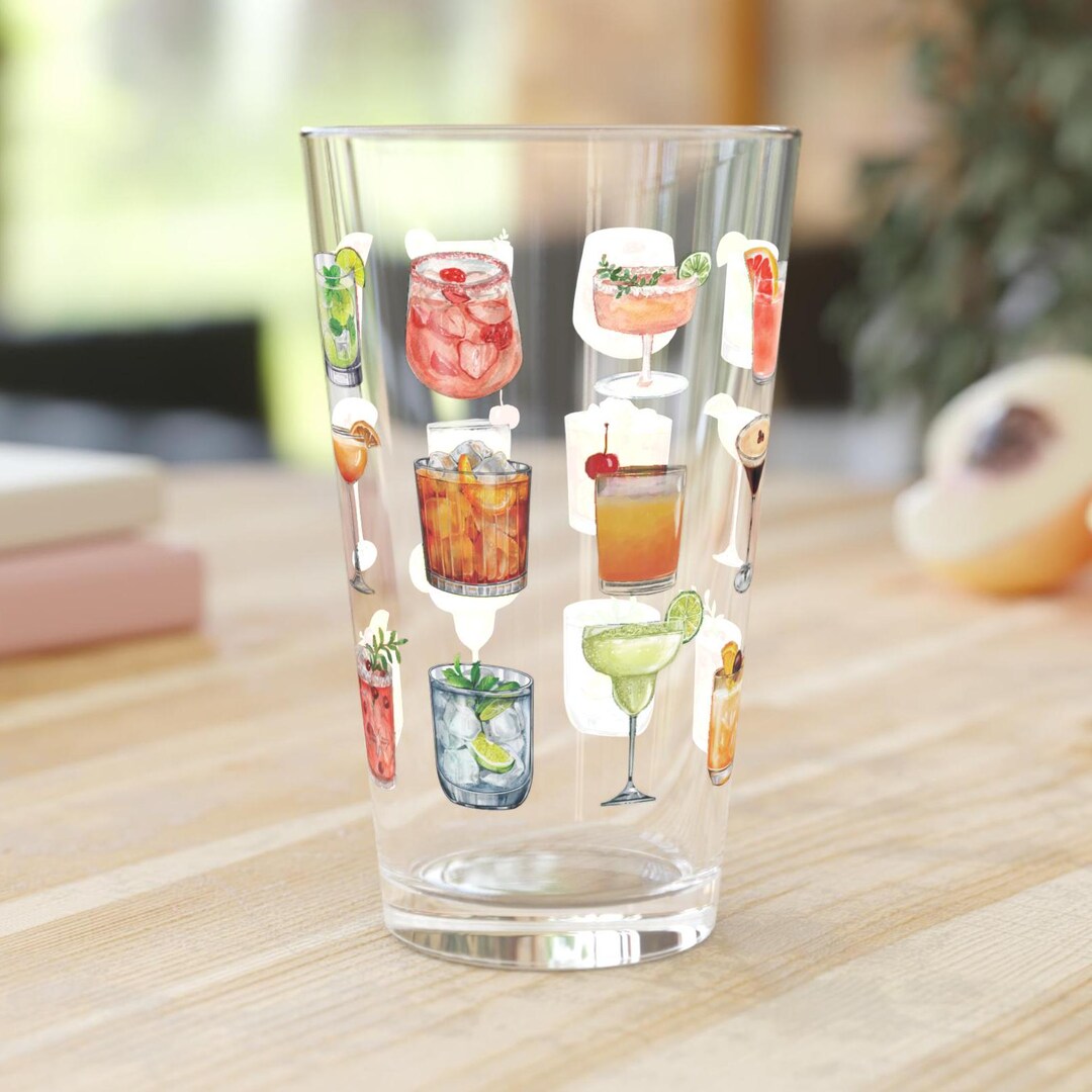 Beer Glass, Colorful Cocktails, Mixing Glass 16oz, Cocktail Mixing ...