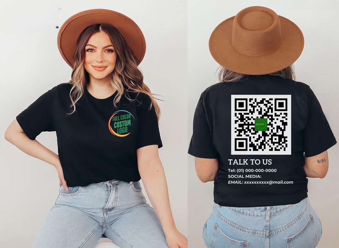 Custom Business Logo QR Code Tshirt, QR Code Tshirt, Business Promotion ...