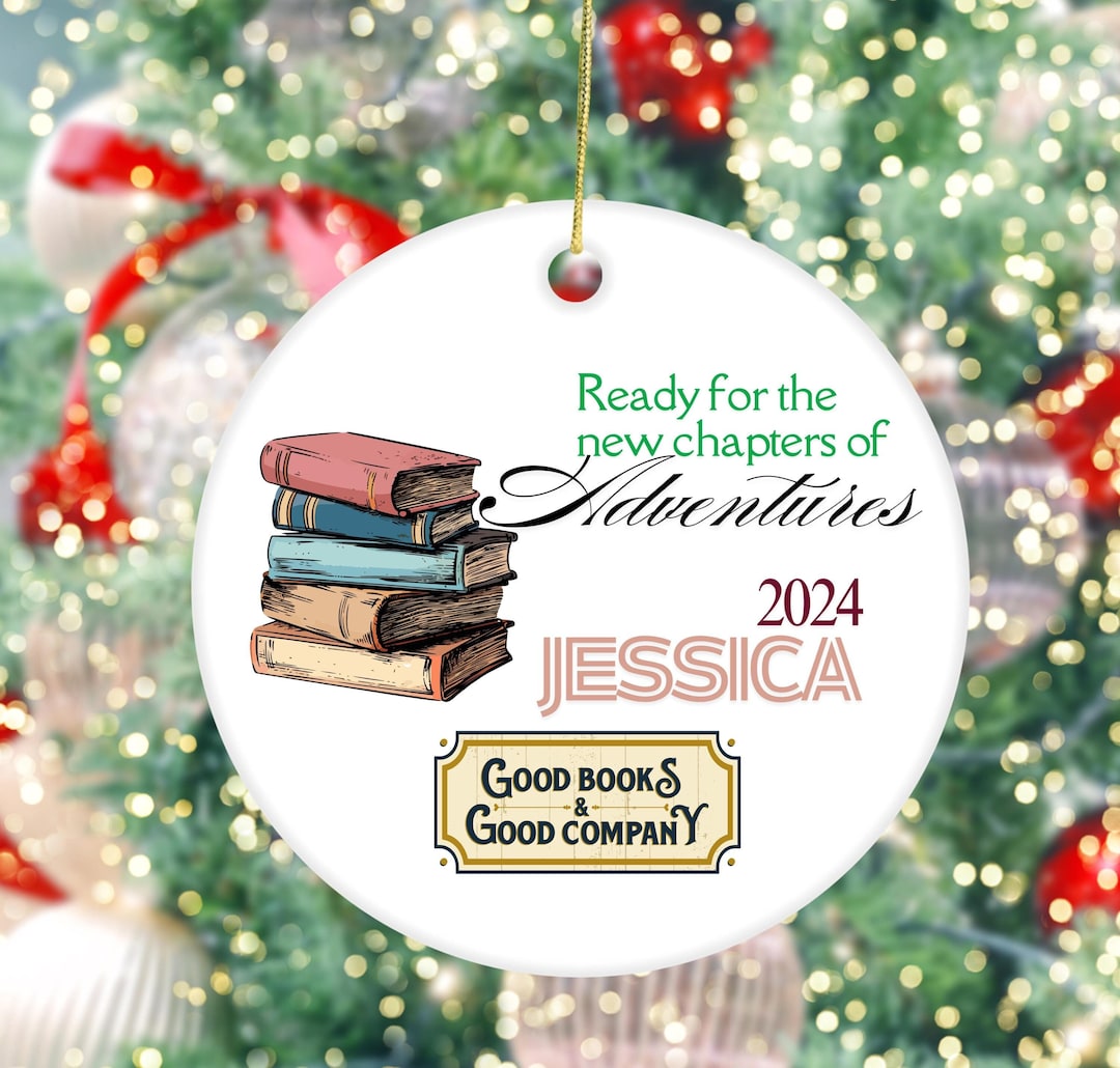 Custom Book Ornament, Book Lover Ornament, Ready for the New Chapters ...