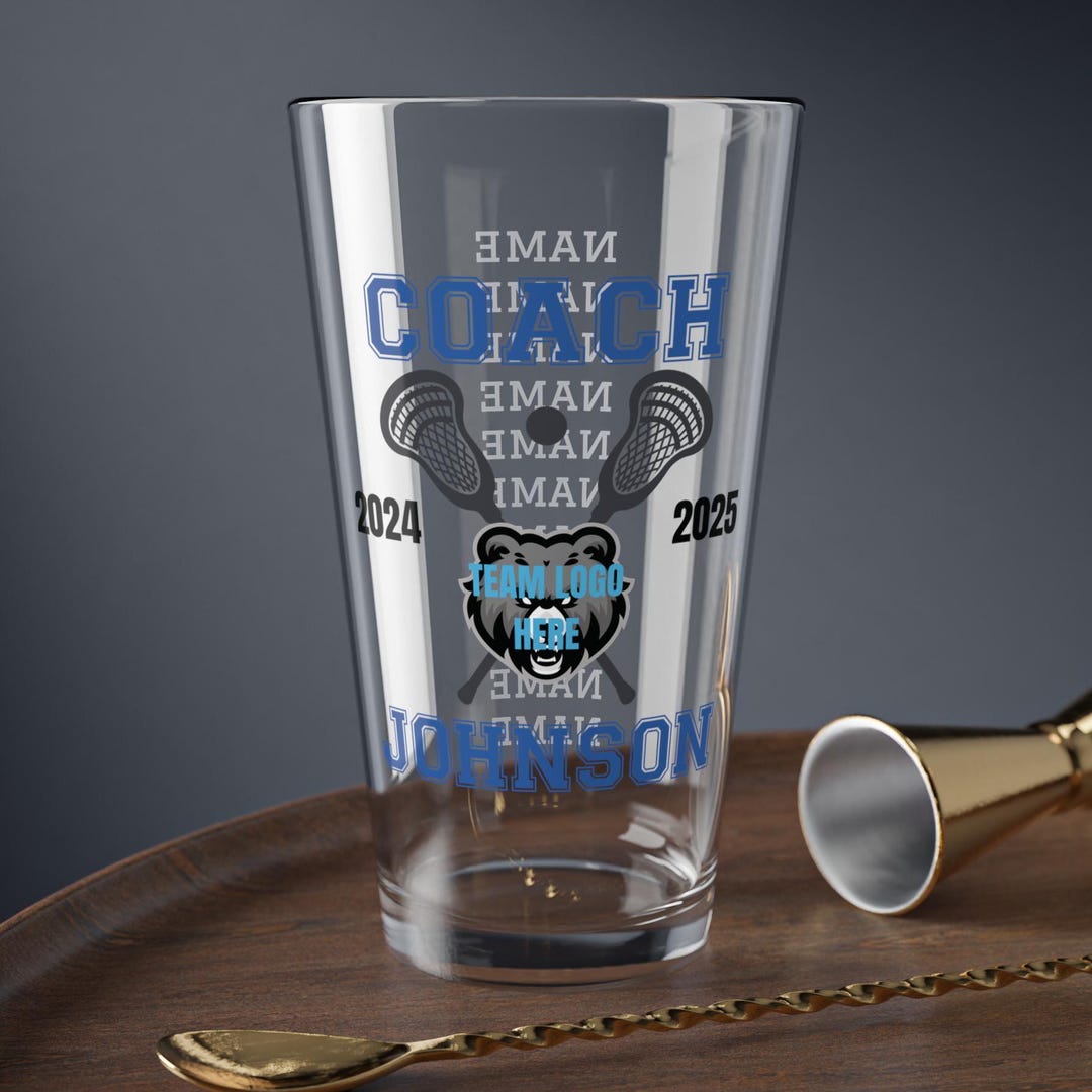 Custom Lacrosse Coach Beer Glass, Lacrosse Coach, Personalized Team ...