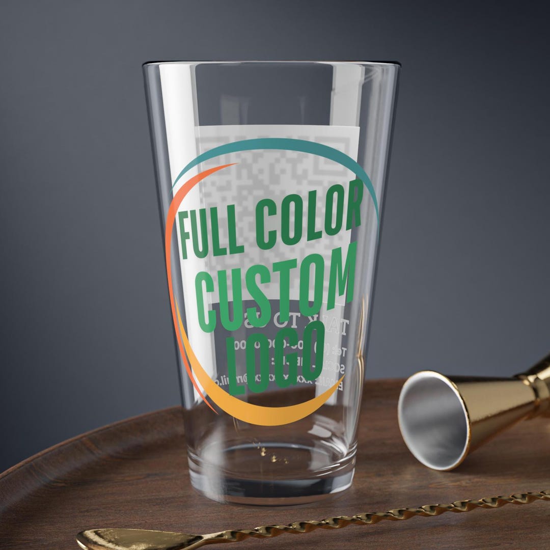 Custom Business Logo QR Code Beer Glass, QR Code Glass, Business ...