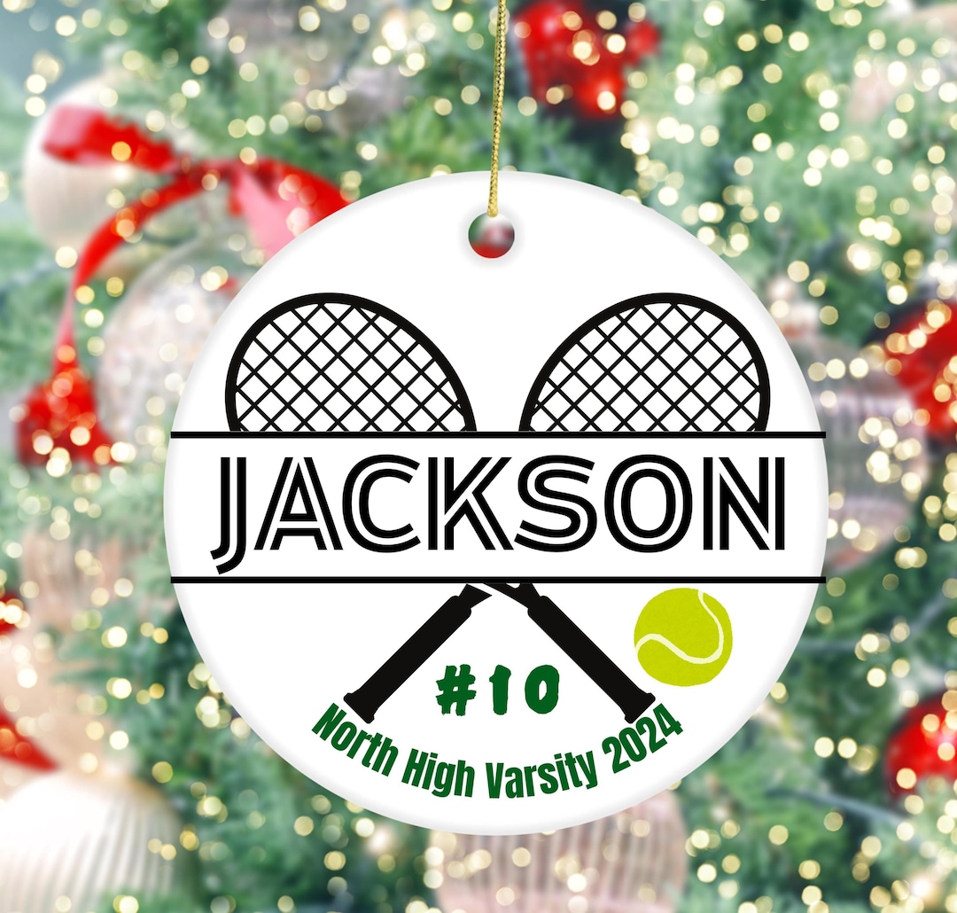 Custom Tennis Ornament, Custom Player Name Number Team Name, Tennis ...