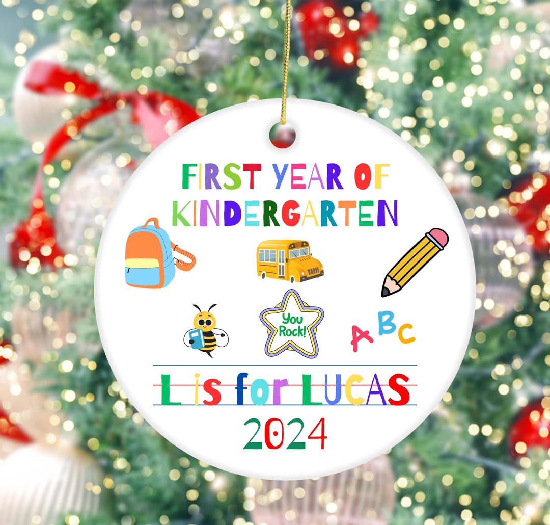 First Year of Kindergarten, Personalized Christmas Ornament ...