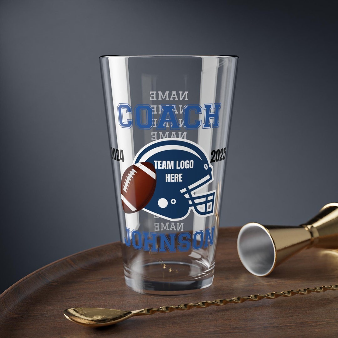 Custom Football Coach Beer Glass, Football Coach, Personalized Team ...