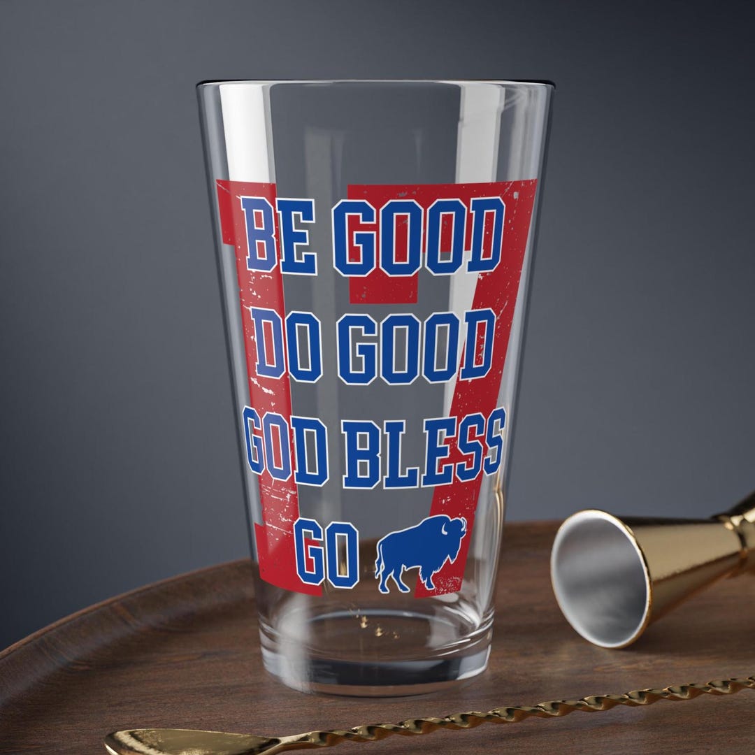 Josh Allen 17 MVP Beer Glass, Be Good Do Good God Bless, Beer Glass ...