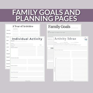 Family Goals Worksheets // 4 Printable Pages - Etsy