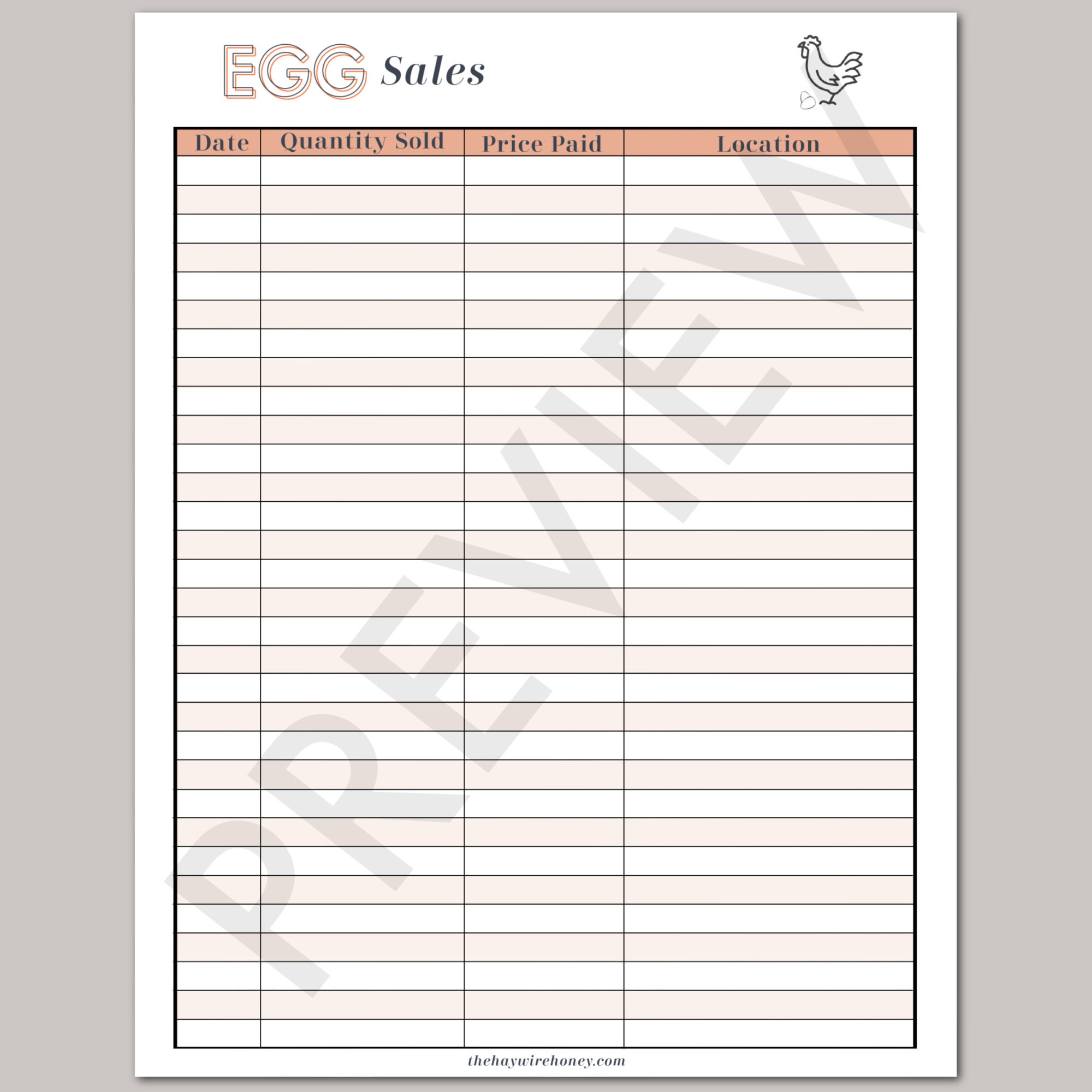 Chicken Worksheets / Egg Tracker / Egg Sales / Hatch Tracker //PDF ...