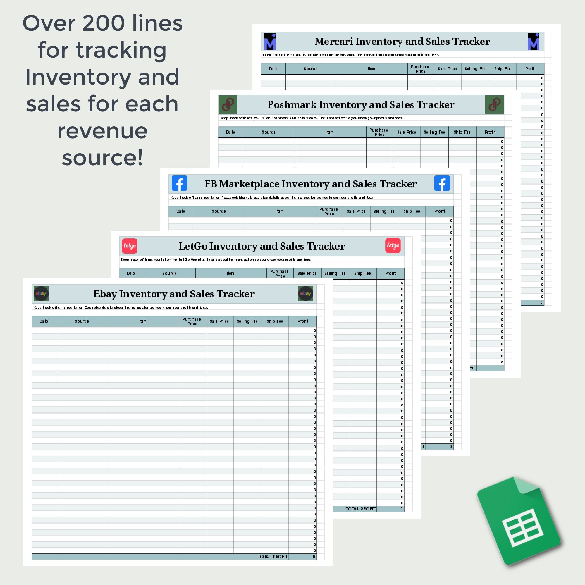 Retail Reseller Spreadsheets // Google Sheets - Etsy