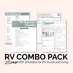 RV Trip & RV Life Worksheets fillable / Editable // Rv Living ...