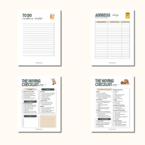 Moving Packet // Printable and Fillable Checklists - Etsy