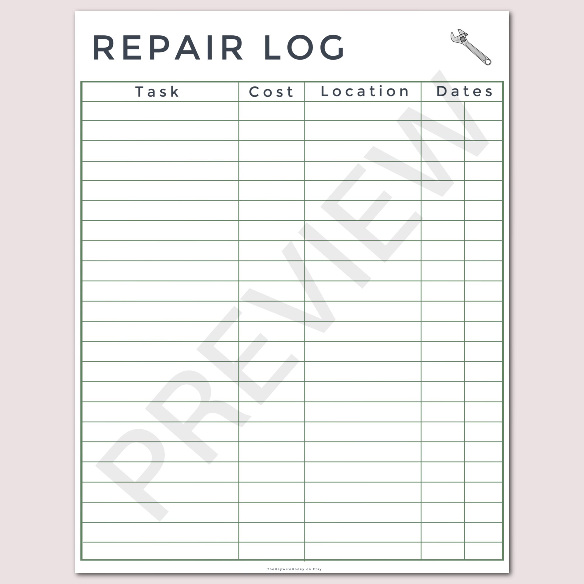 RV Maintenance Tracking Pack // Printable Planner Pages, DIGITAL PDF ...